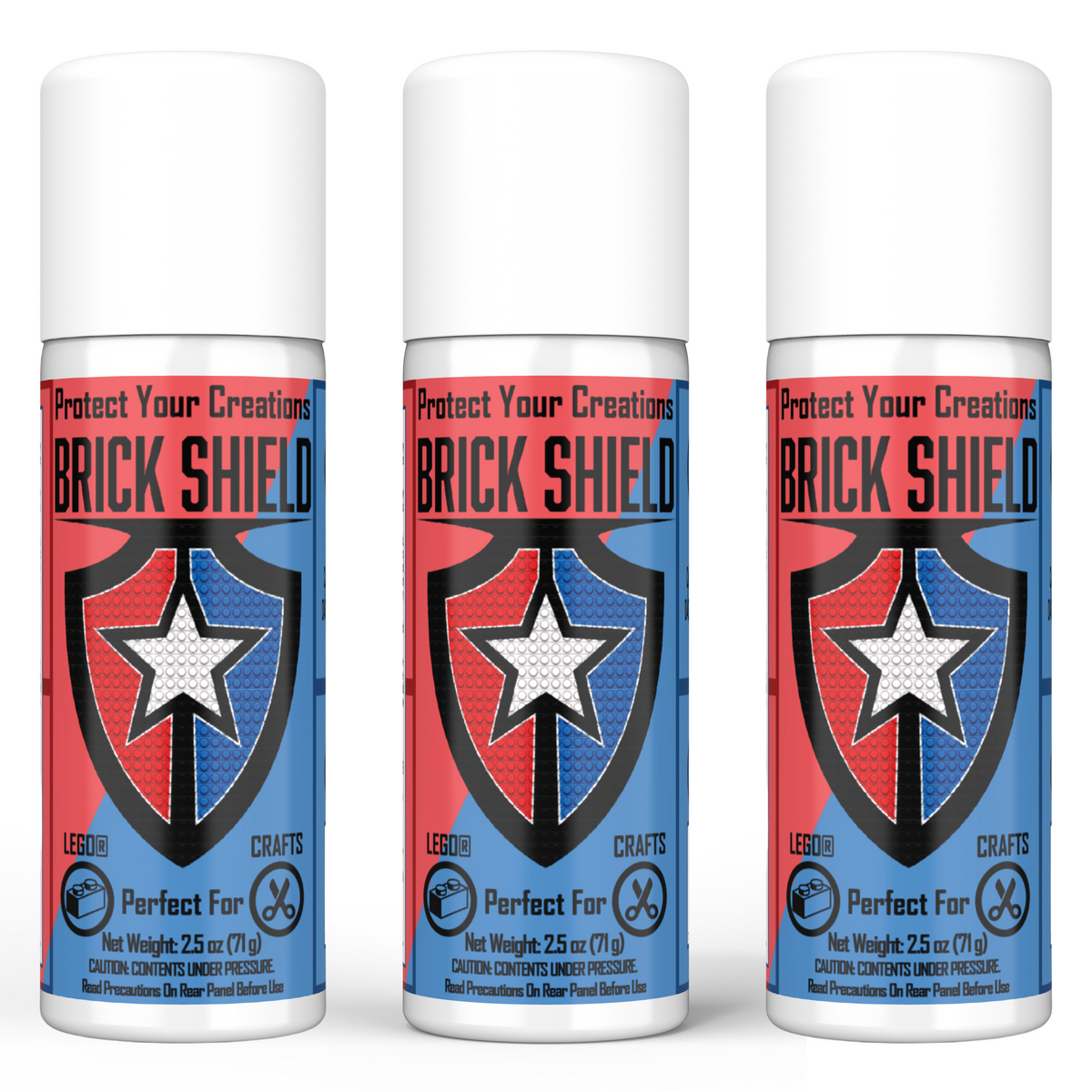 Brick Shield 3 Pack - Non Permanent Lego Glue Spray